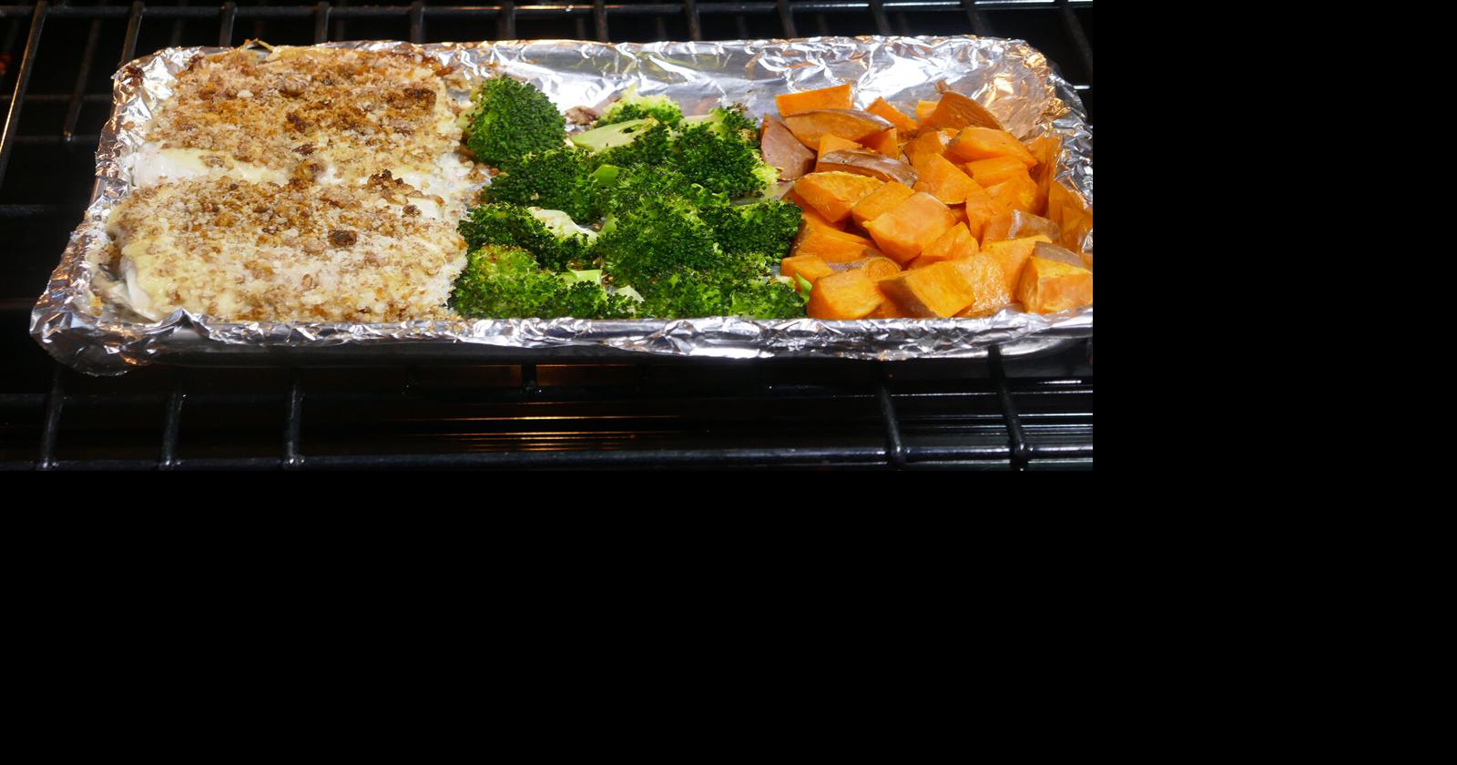 Baked Pecan Crusted Halibut with Broccoli and Sweet Potatoes | Food ...