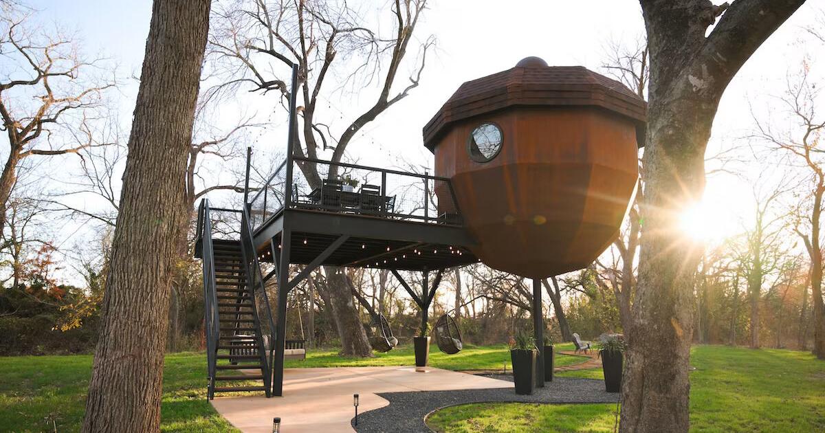 Acorn-shaped Airbnb open after Aubrey couple wins competition ...