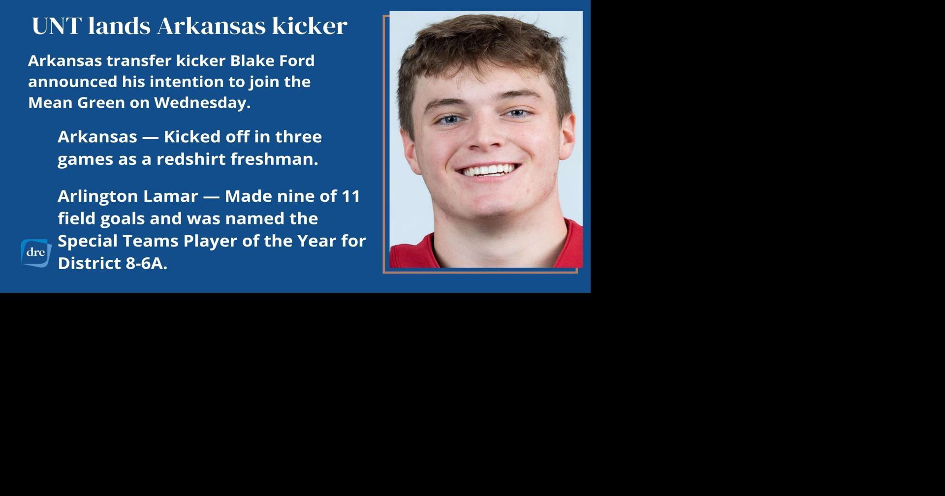 Former Arkansas kicker Blake Ford headed to UNT | Mean Green | dentonrc.com