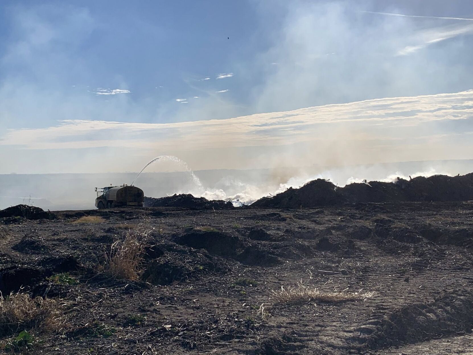Compost fire north of Denton landfill still smoldering but under ...