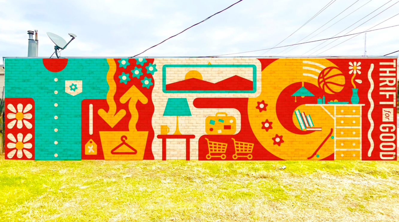 Denton artist and designer wins Thrift for Good's mural competition ...