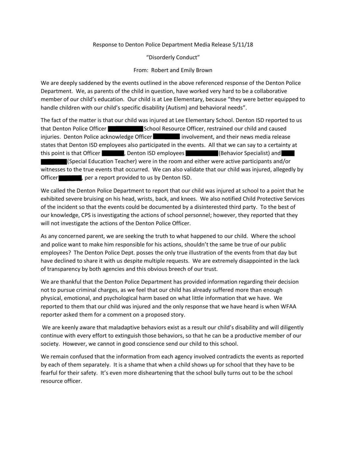 Parents report injuries to their child after school handcuff incident ...