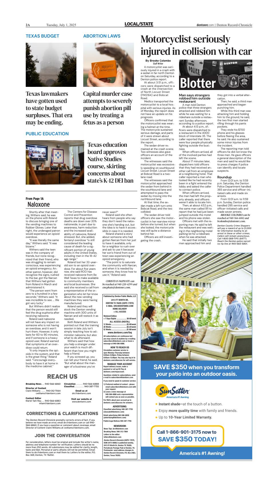 Page A2 | e-Edition | dentonrc.com