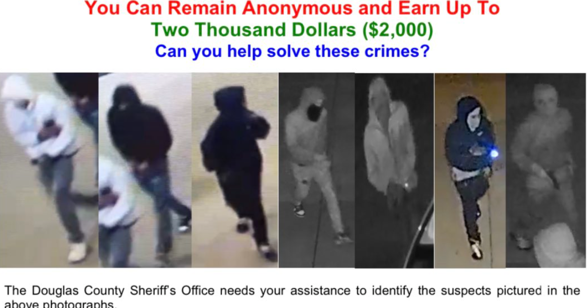 Douglas County Looking For Suspects In Multiple Car Thefts Crime