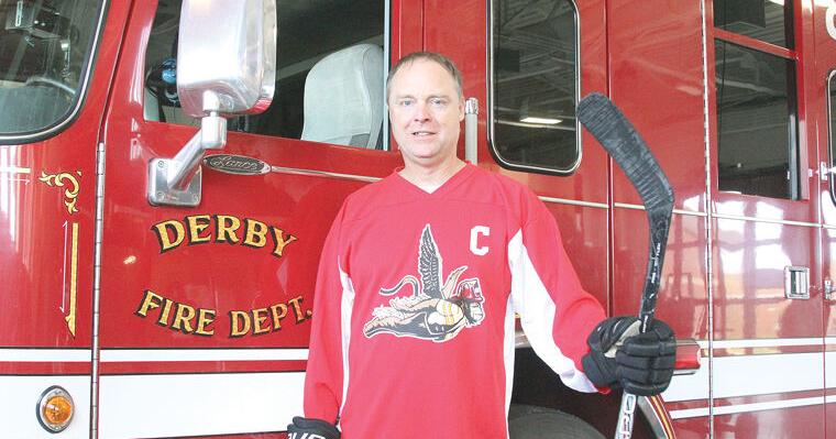 Derby Fire Chief suits up for annual police vs. firefighters hockey ...