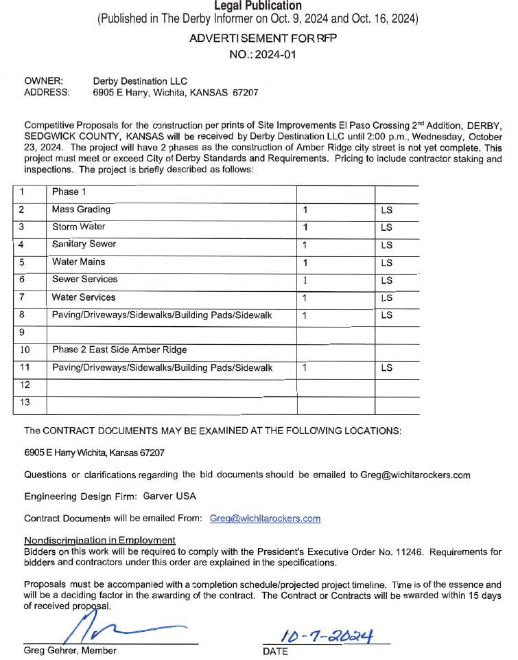 10-09-24: Advertisement for RFP No. 2024-01 | Public Notices/Legals ...