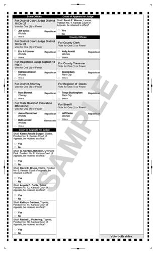 Sample Ballot Precinct DB12 | Voter S Guide | derbyinformer.com