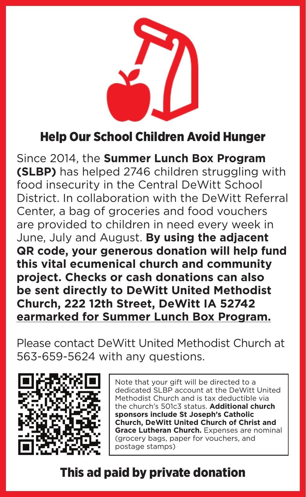 Summer Lunch Box Program | Announcements | dewittobserver.com