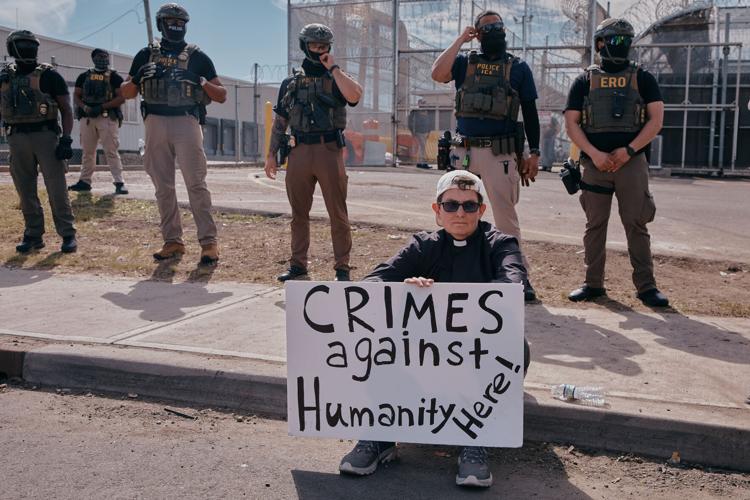 Protesters clash with law enforcement outside a New Jersey detention ...