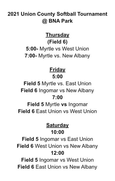 Union County softball tournament starts Thursday | East Union ...