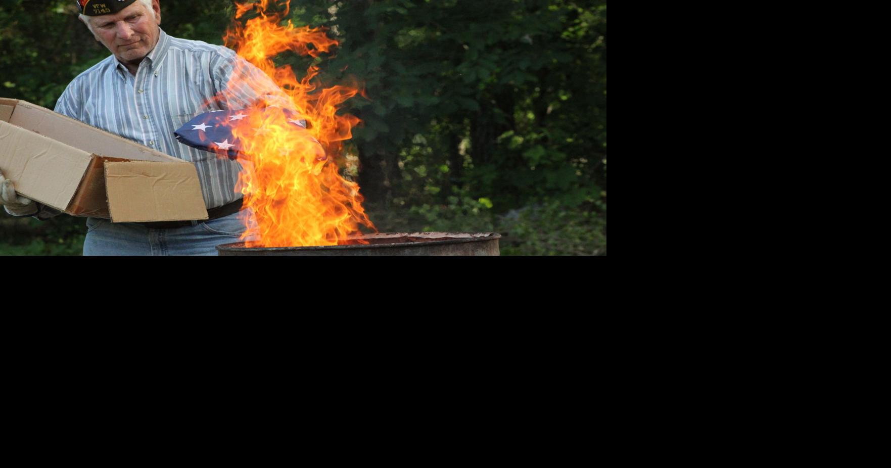 Retiring "Old Glory": VFW held annual flag retirement ceremony ...