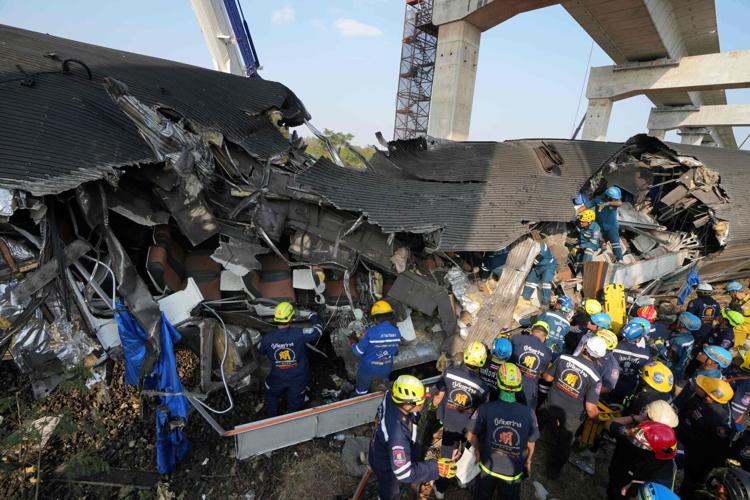 Photos show rescue work after train derailment in Thailand | Nation ...