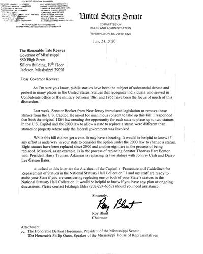 Reeves silent on U.S. Senate letter asking about changing Mississippi's ...