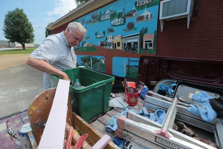 Local artist painting mural of historic Ingomar | Arts & Entertainment ...
