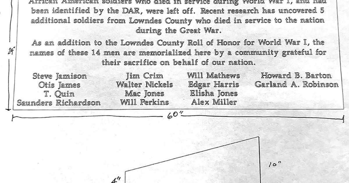 Marble marker to honor Black WWI soldiers | Around Mississippi ...