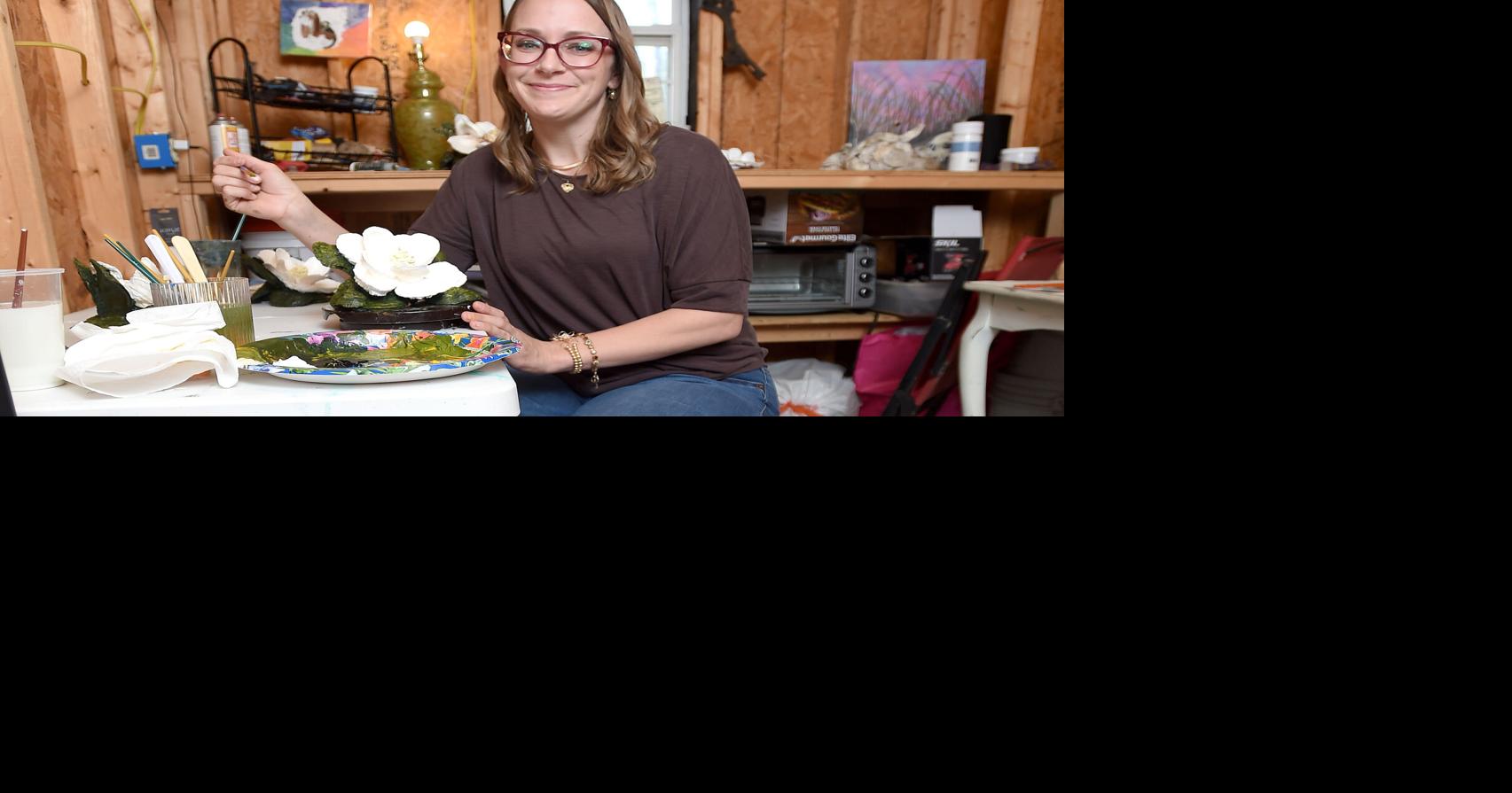 Pascagoula's Chelsey George creates magnolia blooms from oyster shells ...