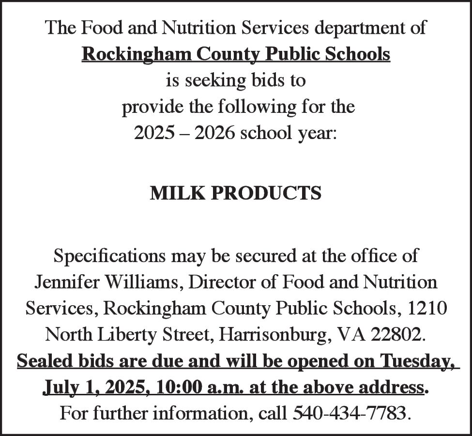 Seeking Bids: MILK PRODUCTS | Notices | dnronline.com