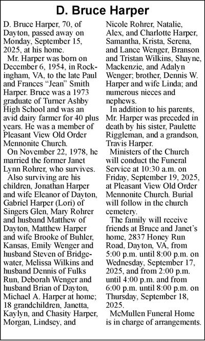 D. Bruce Harper | Obituaries | dnronline.com