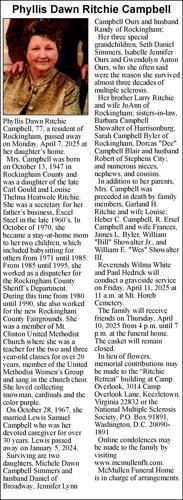 Phyllis Dawn Ritchie Campbell | Obituaries | dnronline.com