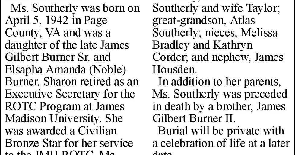 Sharon Noble (Burner) Southerly | Obituaries | dnronline.com