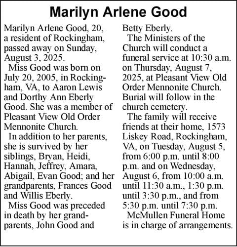 Marilyn Arlene Good | Obituaries | dnronline.com