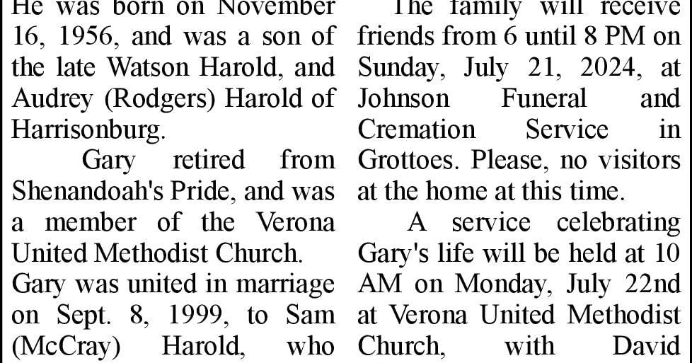 Gary Wayne Harold | Obituaries | dnronline.com