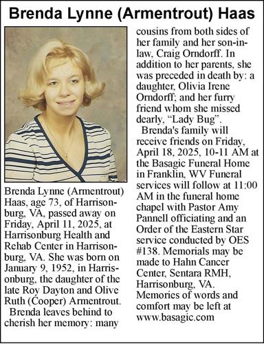 Brenda Lynne (Armentrout) Haas | Obituaries | dnronline.com