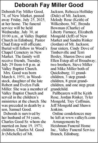 Deborah Fay Miller Good | Obituaries | dnronline.com