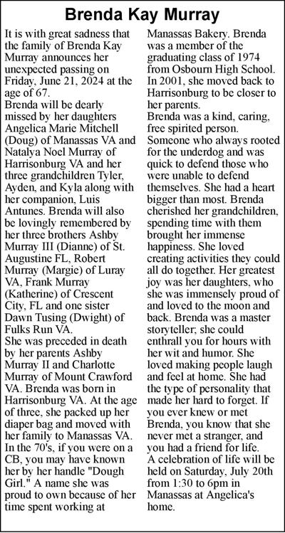 Brenda Kay Murray | Obituaries | dnronline.com
