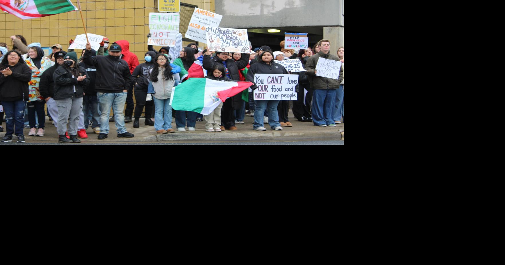 Hundreds in Harrisonburg protest against Trump's immigration policies ...