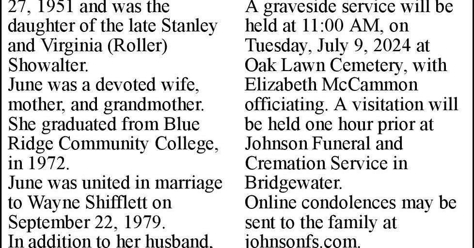 June Anne Shifflett | Obituaries | dnronline.com