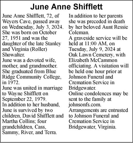 June Anne Shifflett | Obituaries | dnronline.com