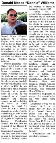 Donald Moses “Donnie” Williams | Obituaries | dnronline.com