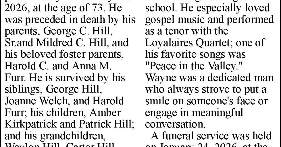 Wayne Leon Hill | Obituaries | dnronline.com
