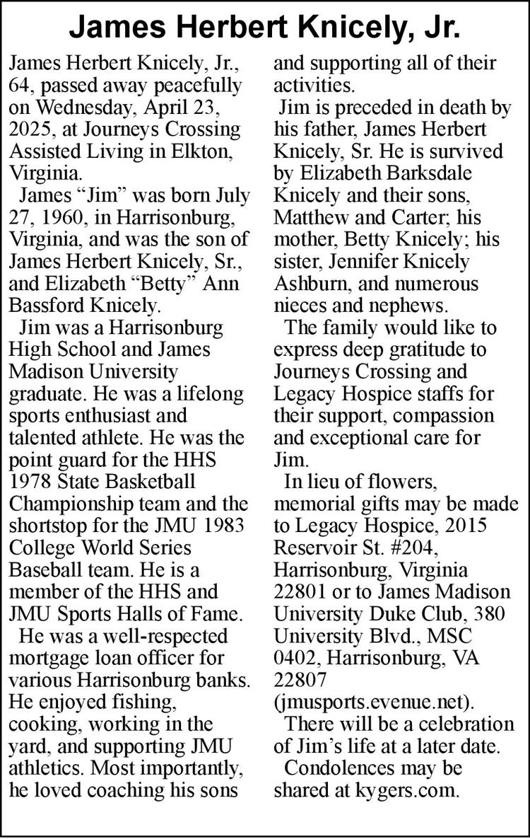 James Herbert Knicely, Jr. | Obituaries | dnronline.com