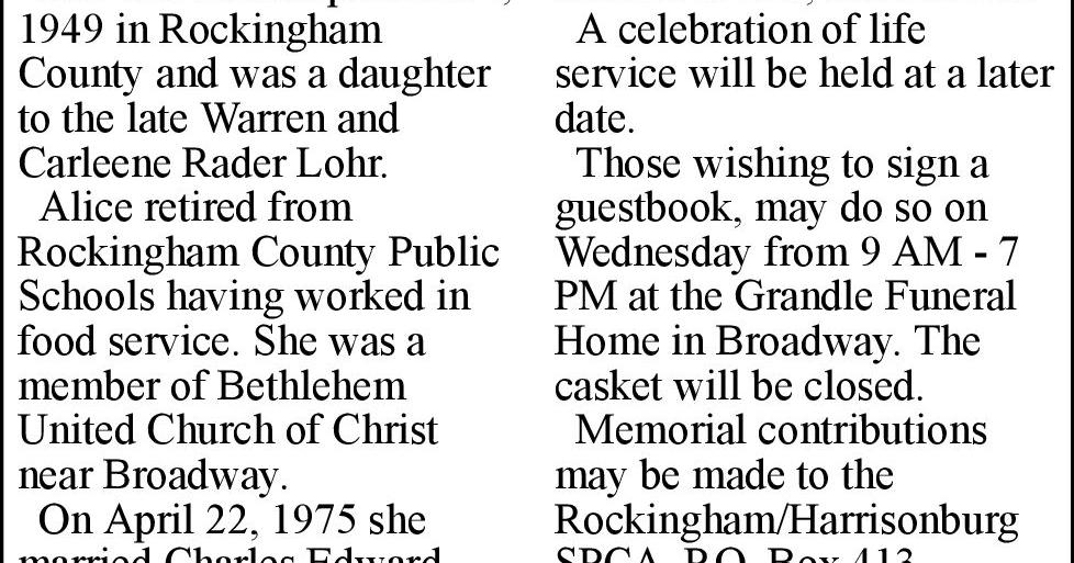 Yvonne Alice Lohr Bazzle | Obituaries | dnronline.com