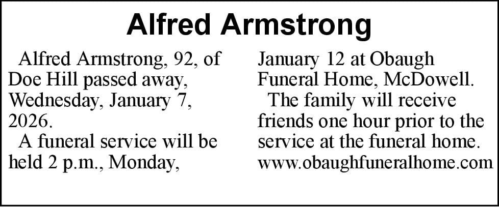 Alfred Armstrong | Obituaries | dnronline.com