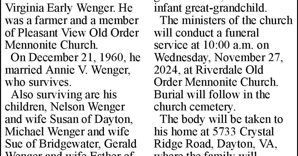 Neil David Wenger | Obituaries | dnronline.com