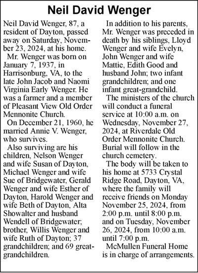 Neil David Wenger | Obituaries | dnronline.com