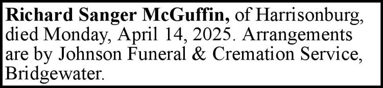 Richard Sanger McGuffin | Obituaries | dnronline.com