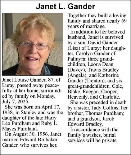 Janet L. Gander | Obituaries | dnronline.com