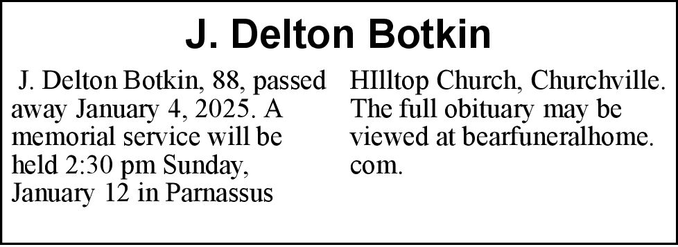 J. Delton Botkin | Obituaries | dnronline.com