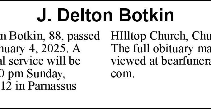 J. Delton Botkin | Obituaries | dnronline.com