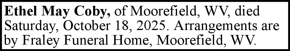 Ethel May Coby | Obituaries | dnronline.com