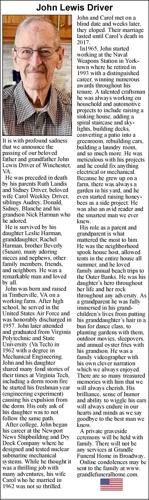 John Lewis Driver | Obituaries | dnronline.com