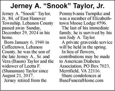 Jerney A. “Snook” Taylor, Jr. | Obituaries | dnronline.com