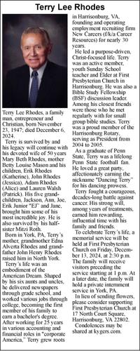 Terry Lee Rhodes | Obituaries | dnronline.com