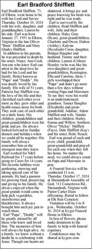 Earl Bradford Shifflett | Obituaries | dnronline.com