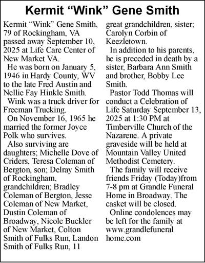 Kermit “Wink” Gene Smith | Obituaries | dnronline.com