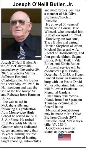 Joseph O’Neill Butler, Jr. | Obituaries | dnronline.com